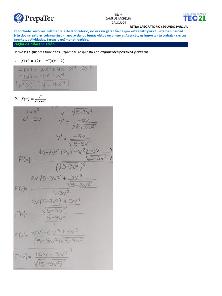 Lab. - P2 - Cálculo - I - Em2024 - Retro | PDF | Funciones trigonométricas | Matemáticas