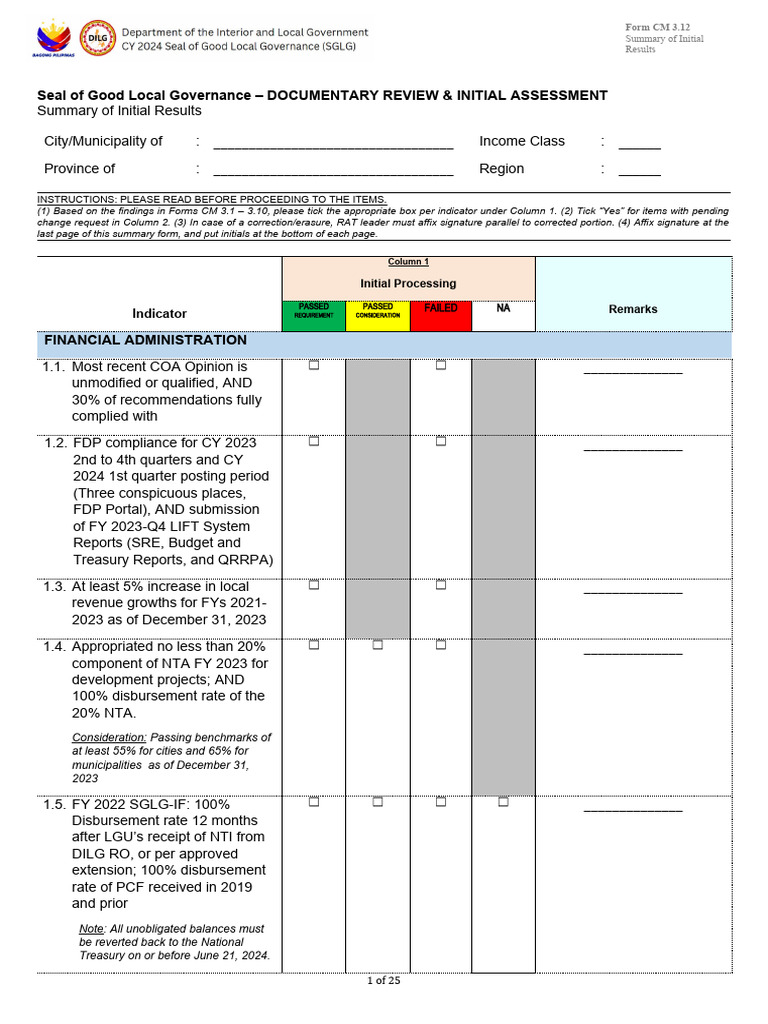 Form 3.12 CM Summary of Initial Results As of May 2024-DM | PDF ...