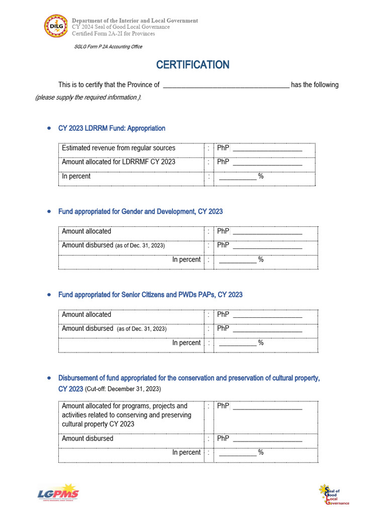 Form 2A-2I - P - Certifications - As of May2024-DM | PDF | Door