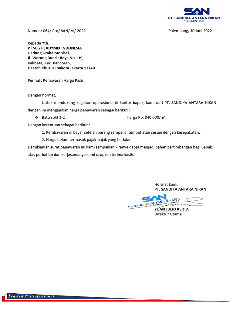 Penawaran Batu Split | PDF | Hukum