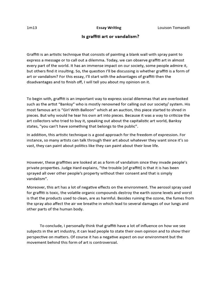 English Essay - Graffiti | PDF