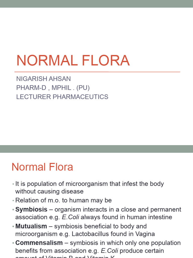 Normal Flora.pptx | PDF | Soil | Microbiology