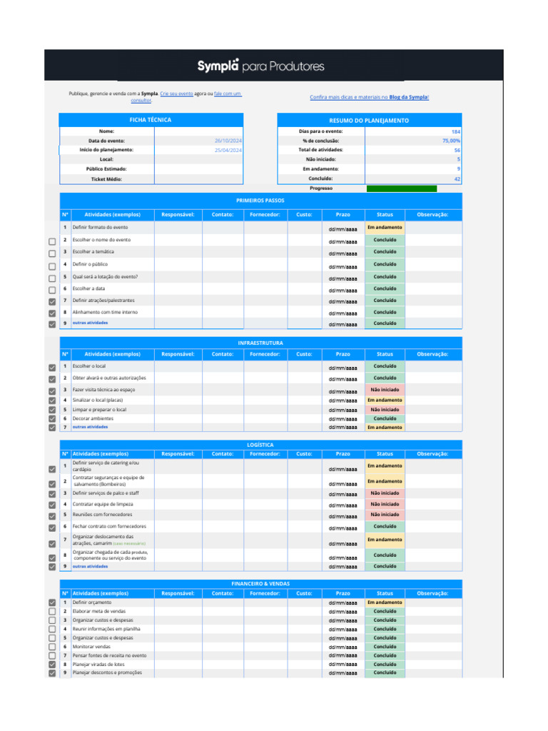 Checklist Produção de Eventos | PDF | Despesa | Business