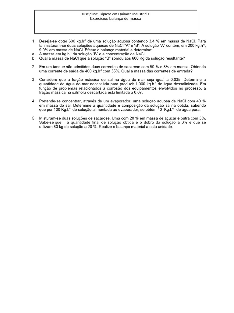 Exercicios BM 2015 | PDF