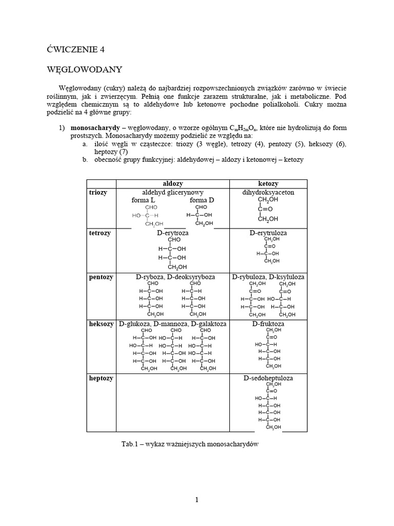Cwiczenie IV Cukry | PDF