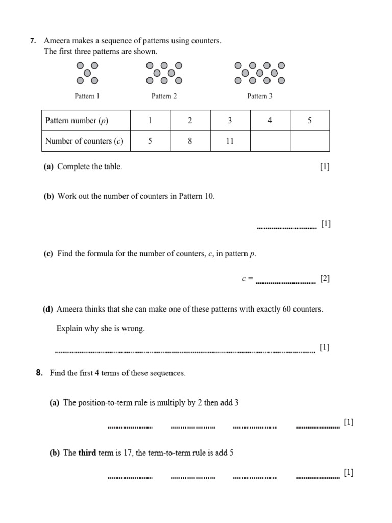 Number Sequence | PDF | Mathematics | Elementary Mathematics