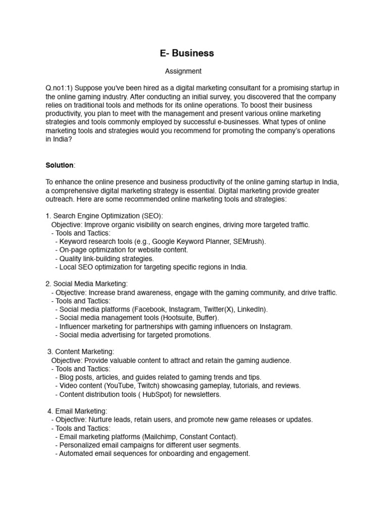 E-Business - Assignment - 77122968846 | PDF | Digital Marketing | Customer Relationship Management