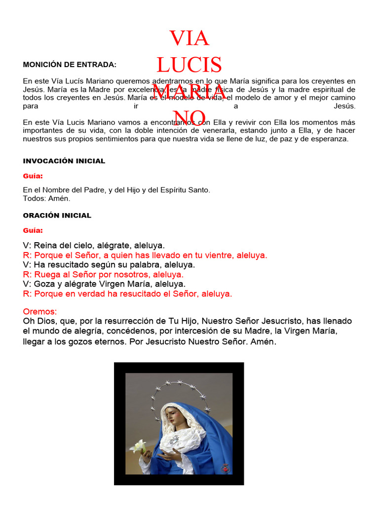 Via Lucis Mariano | PDF | María, madre de Jesús | Jesús