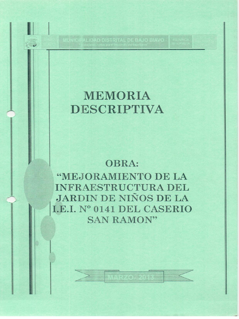 MEMORIA DESCRIPTIVA | PDF MEMORIA DESCRIPTIVA | PDF