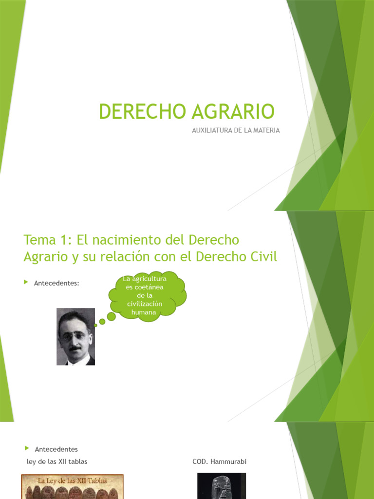 Derecho Agrario | PDF | Agricultura | Reforma agraria