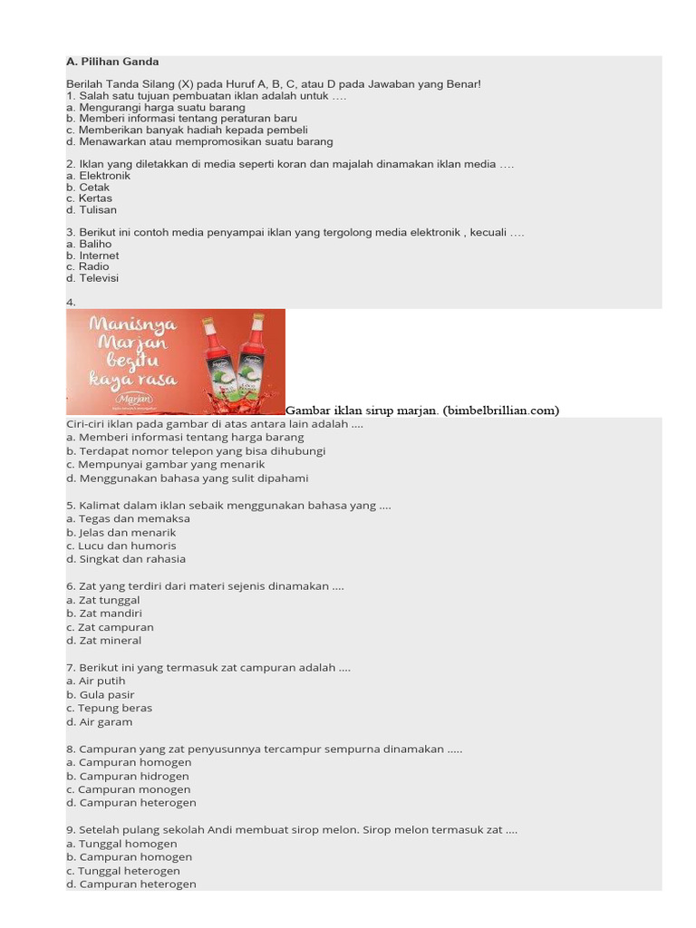 Latihan Soal Tema 9 Kelas 5 | PDF