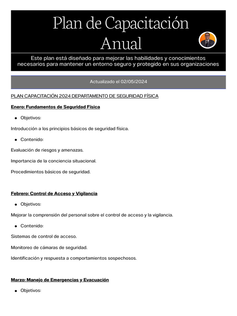 Planificacion de Capacitacion Anual Finor | PDF | Valores | La seguridad informática
