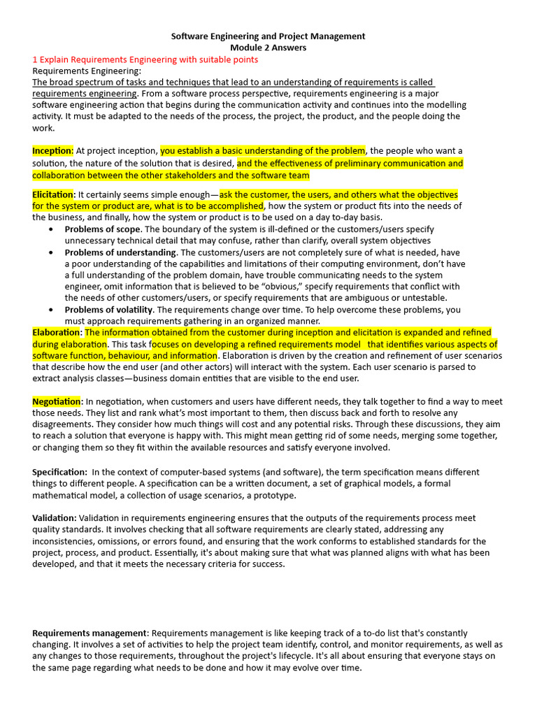 Software Engineering and Project Management Module 2 | PDF | Conceptual Model | System