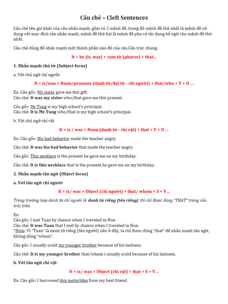 Cleft Sentence | PDF | Art