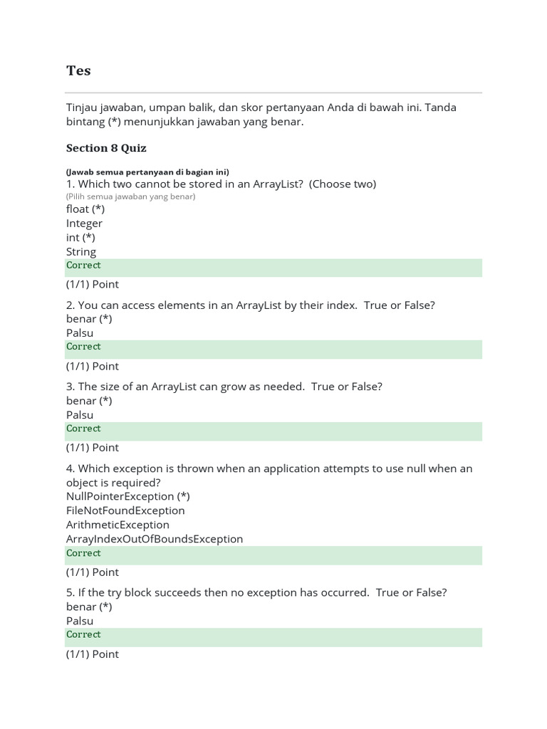 JFo Section 8 Quiz | PDF | Computer Programming | Software Engineering JFo Section 8 Quiz | PDF | Computer Programming | Software Engineering