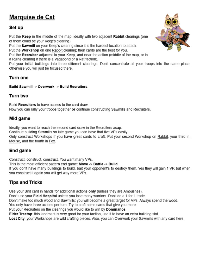 Root Factions Guide + Counterguide adset + e&p deck | PDF