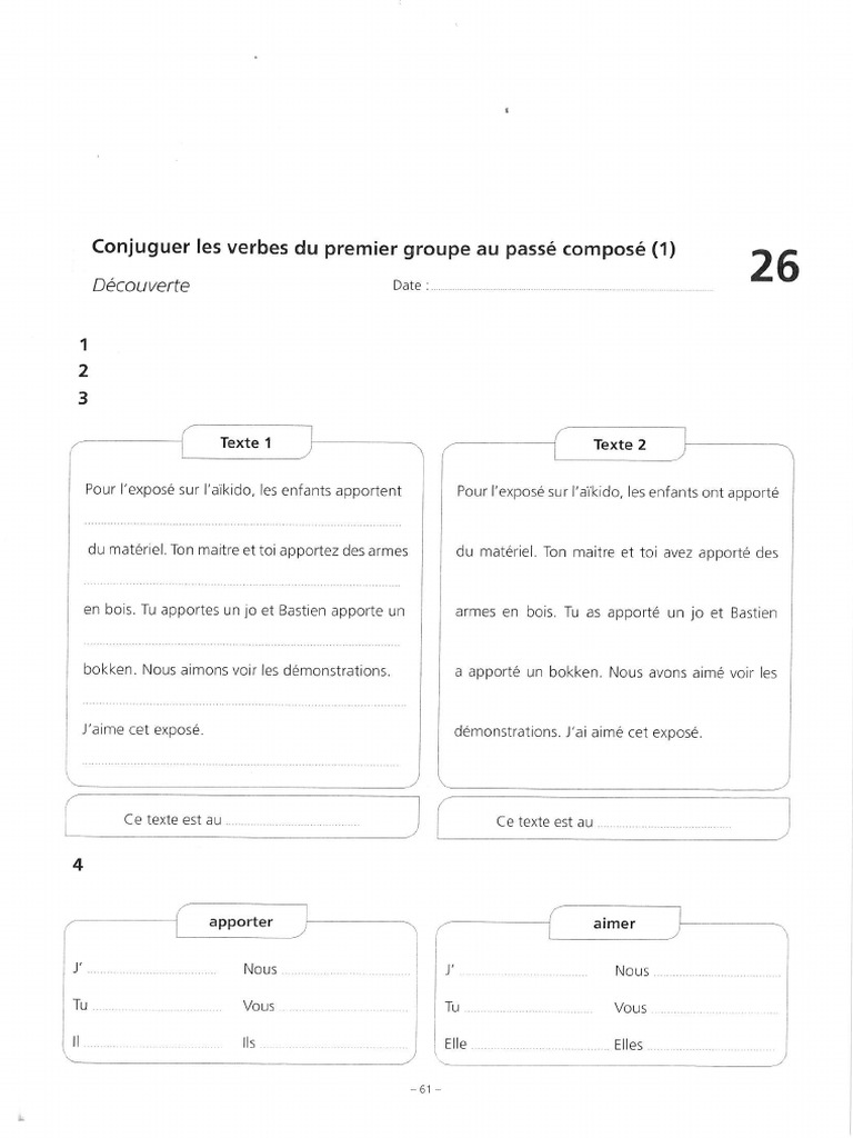 Conjuguer Les Verbes Du Premier Groupe Au Passé Composé | PDF Conjuguer Les Verbes Du Premier Groupe Au Passé Composé | PDF