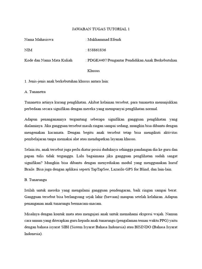 Jawaban Tugas Tutorial 1 | PDF | Kesehatan Holistik