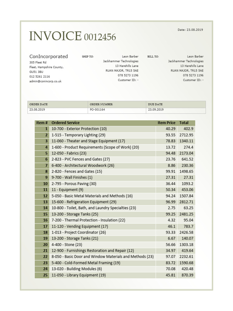 invoice-2-0 | Download Free PDF | Concrete | Civil Engineering