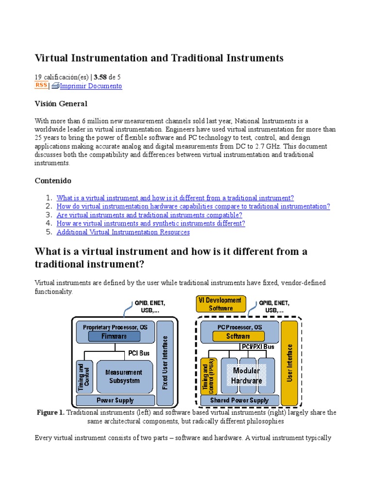 Virtual Instrumentation and Traditional Instruments | PDF ...