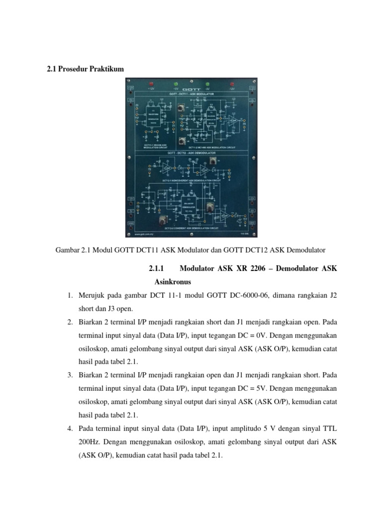 Prosedur Praktikum dan Data ASK | PDF