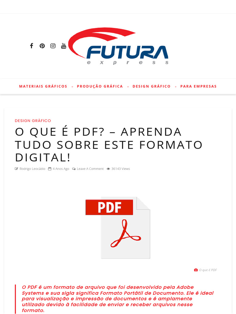 O Que É PDF - Definição, Vantagens e Principais Tipos de PDF | PDF ...