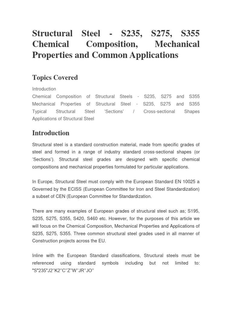 Structural Steel | Download Free PDF | Structural Steel | Strength Of ...