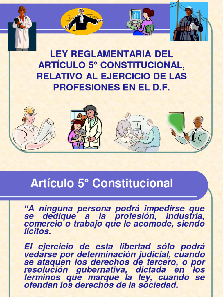 Ley General de Profesiones, Art 5 | PDF | Trabajo Social | Constitución