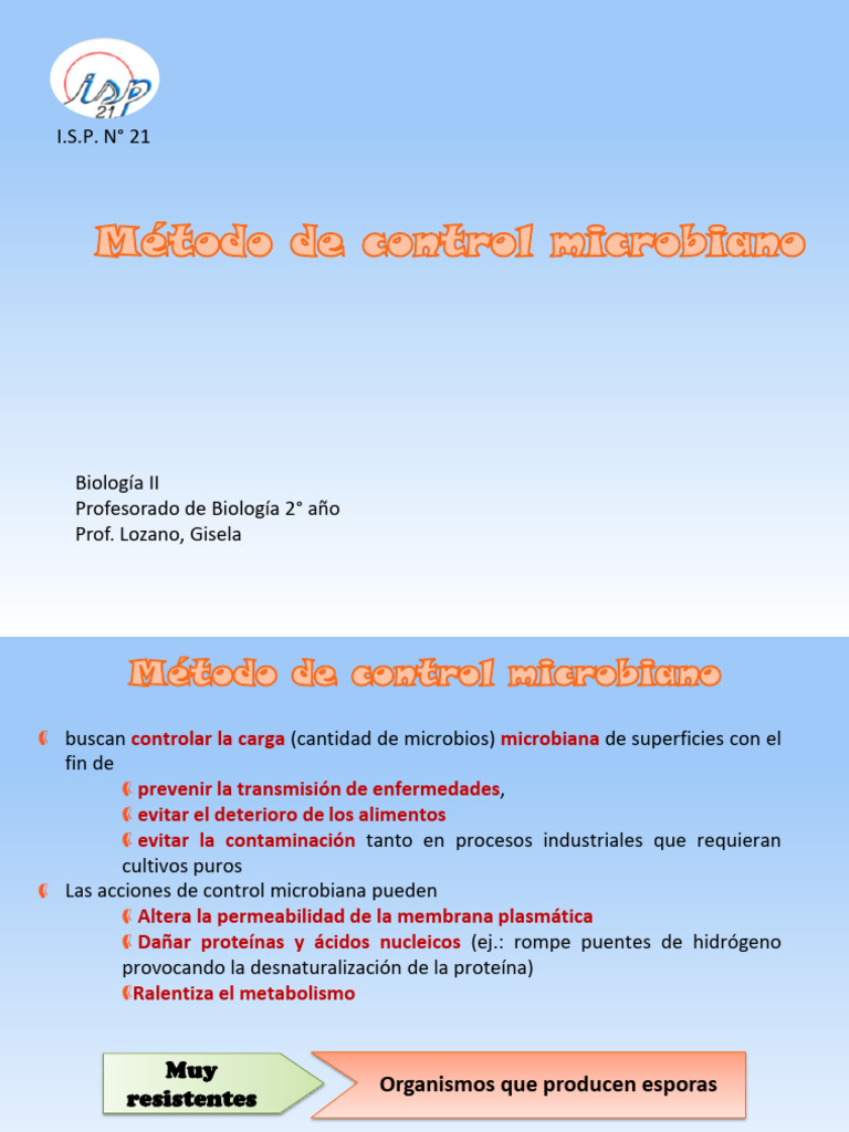 Métodos de Control Microbiano Efectivos | PDF | Conservación de los ...