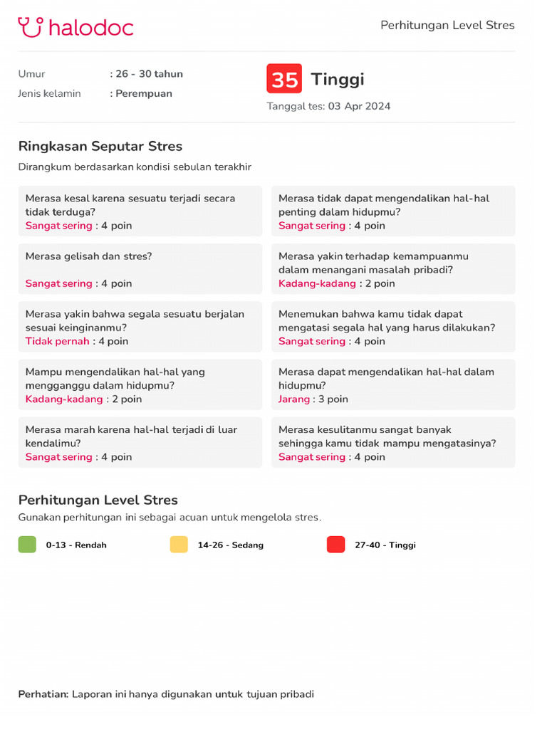 Cek-Stres-Report-2024-04-03 | PDF