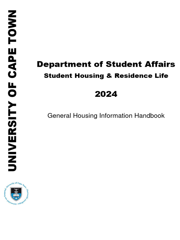 UCT 2024 Student Housing Handbook | PDF | Housekeeping | Fee
