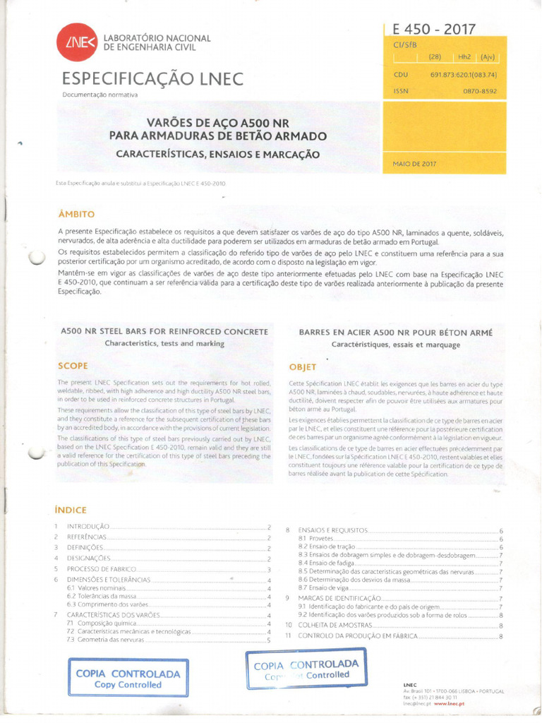 Lnec e 450-2017 | PDF