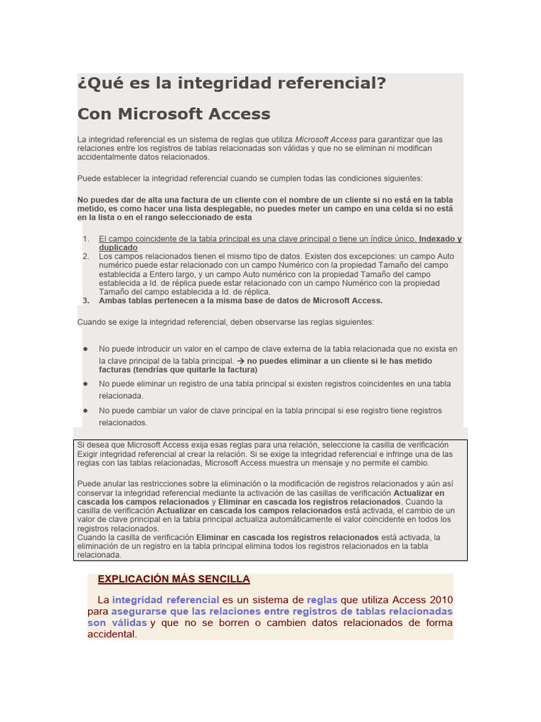 Integridad Referencial Teoría | PDF | Informática Integridad Referencial Teoría | PDF | Informática