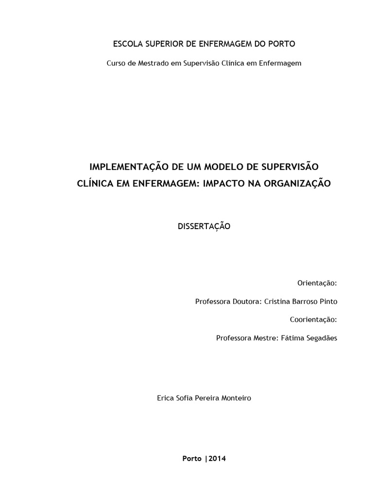 Implementação de Um Modelo de SCE | PDF | Enfermagem | Qualidade (negócios)