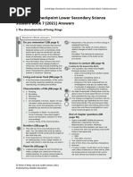 Cambridge Lower Secondary Science Book 7 - Workbook Answers | PDF