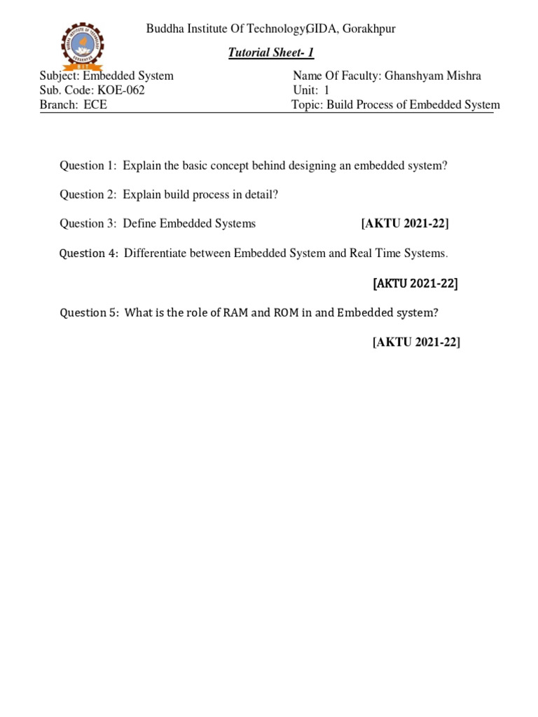 Tutorials (ES) (2) | PDF | Embedded System | Process (Computing)