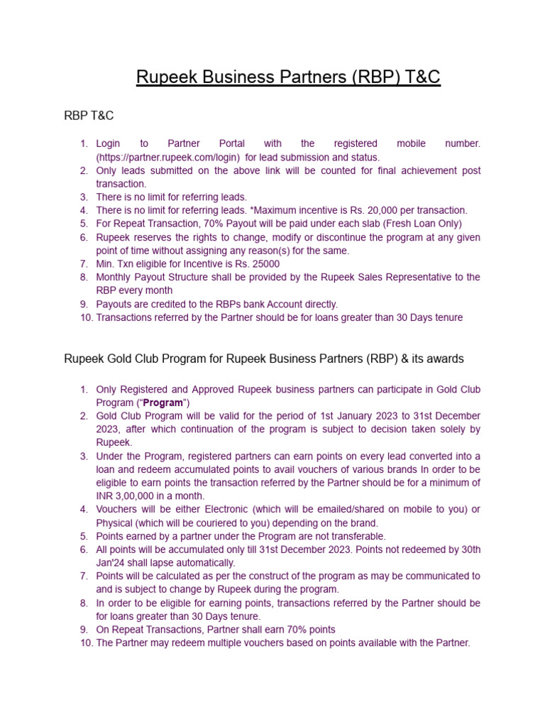 RBP Rupeek Gold Club | PDF | Legal Liability | Damages