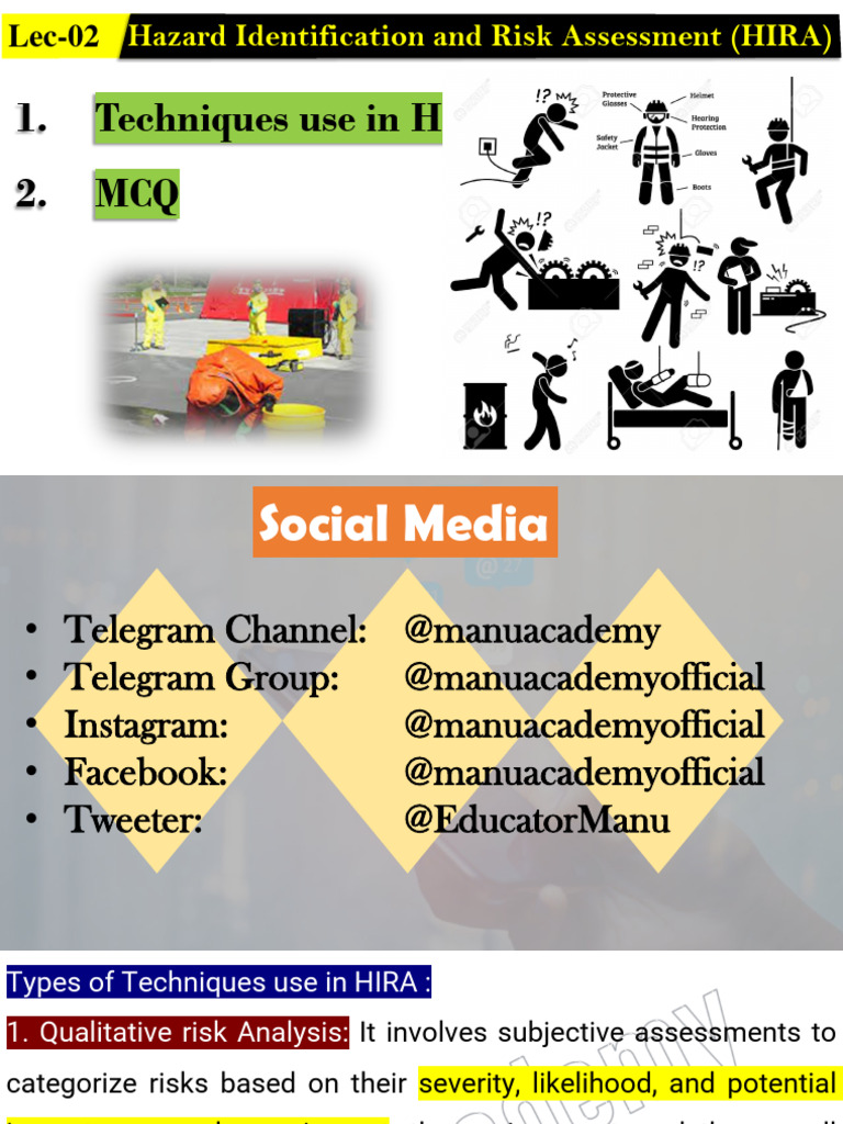 HIRA Techniques and Risk Assessment Methods | PDF | Risk | Occupational ...