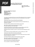 Benefit Verification Letter | PDF | Social Security Administration ...