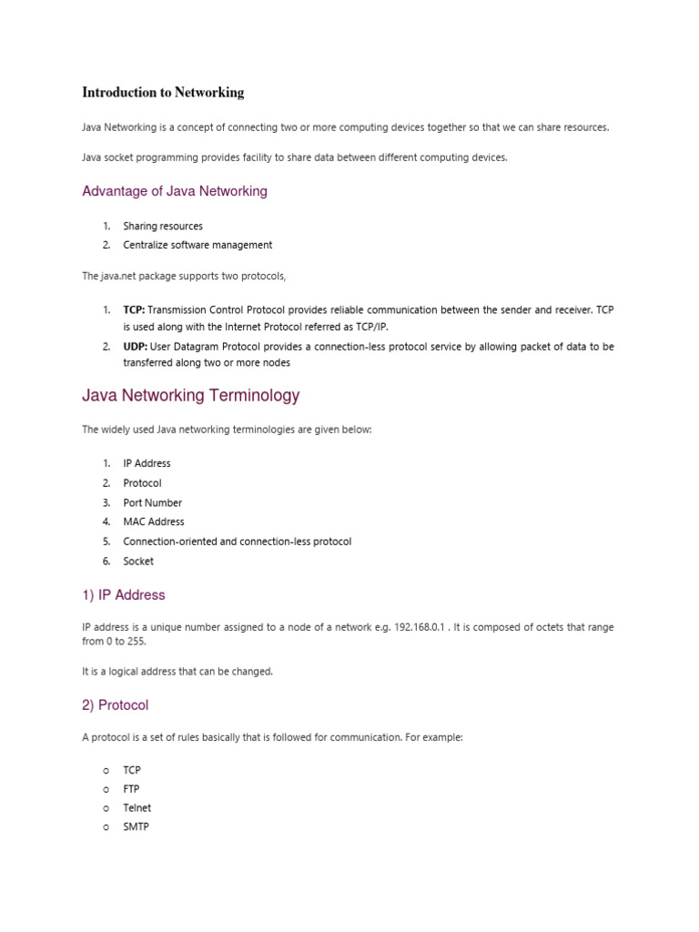 Unit-2 Networking & JDBC | PDF | Ip Address | Port (Computer Networking)