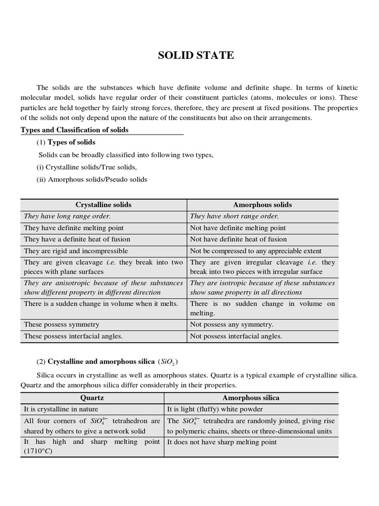 Solid State - Crk | PDF | Crystal Structure | Crystal