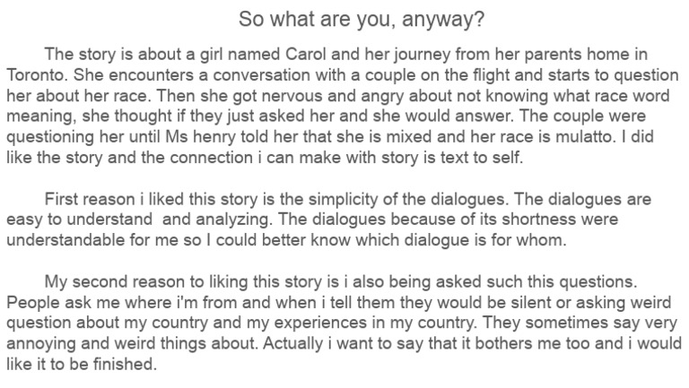 So What Are You, Anyway | PDF