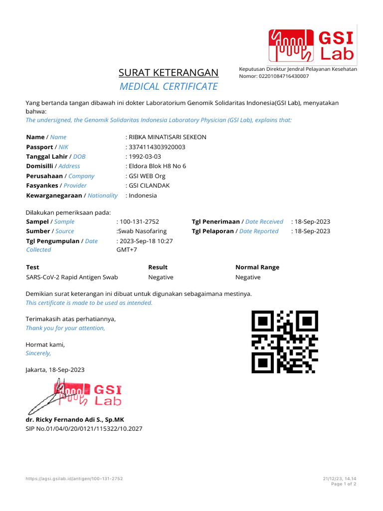 GSI Medical Lab | PDF