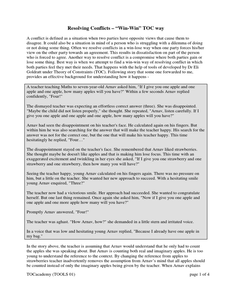 Resolving Conflicts in Win Win Way | Download Free PDF | Cognition ... Resolving Conflicts in Win Win Way | Download Free PDF | Cognition ...