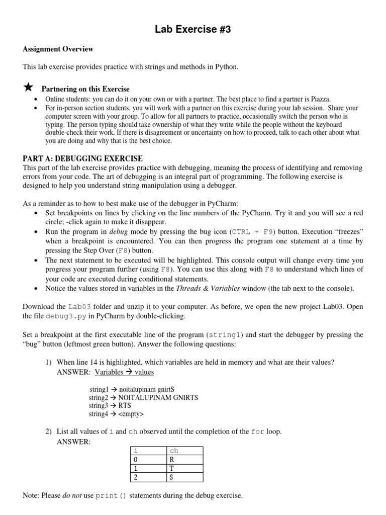 Lab 03 | PDF | Debugging | Software