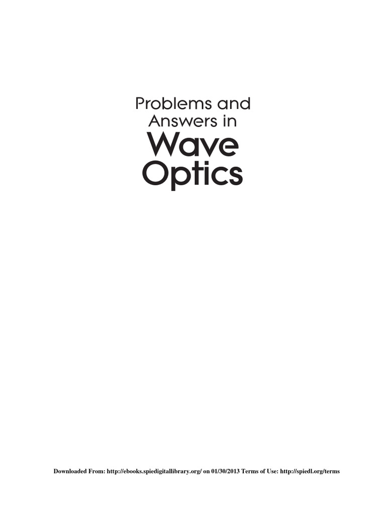 Problems and Answers in Wave Optics | PDF | Polarization (Waves) | Waves