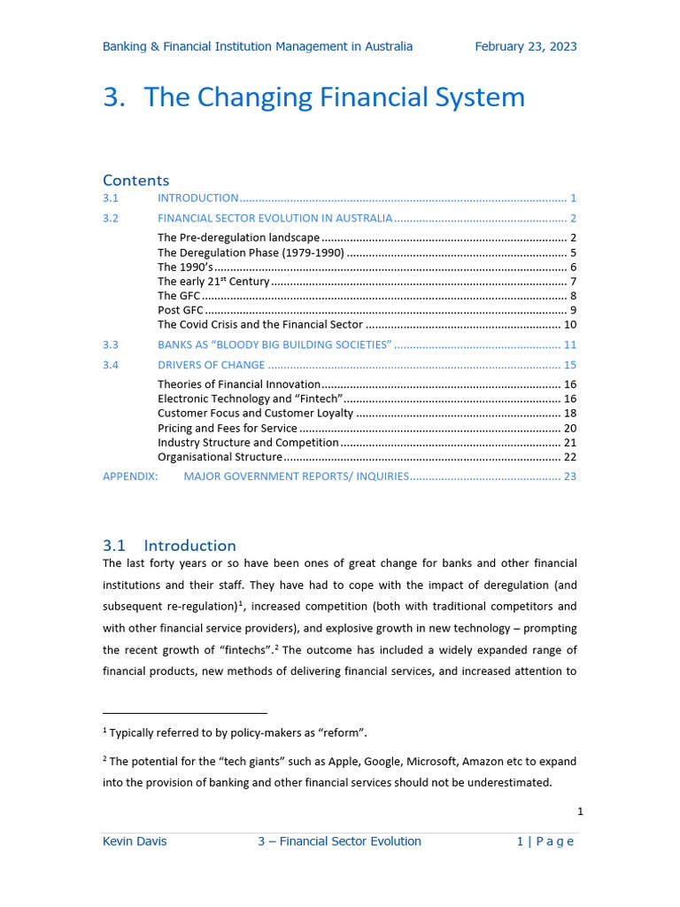 Evolution of Australia's Financial Sector | PDF | Banks | Mortgages
