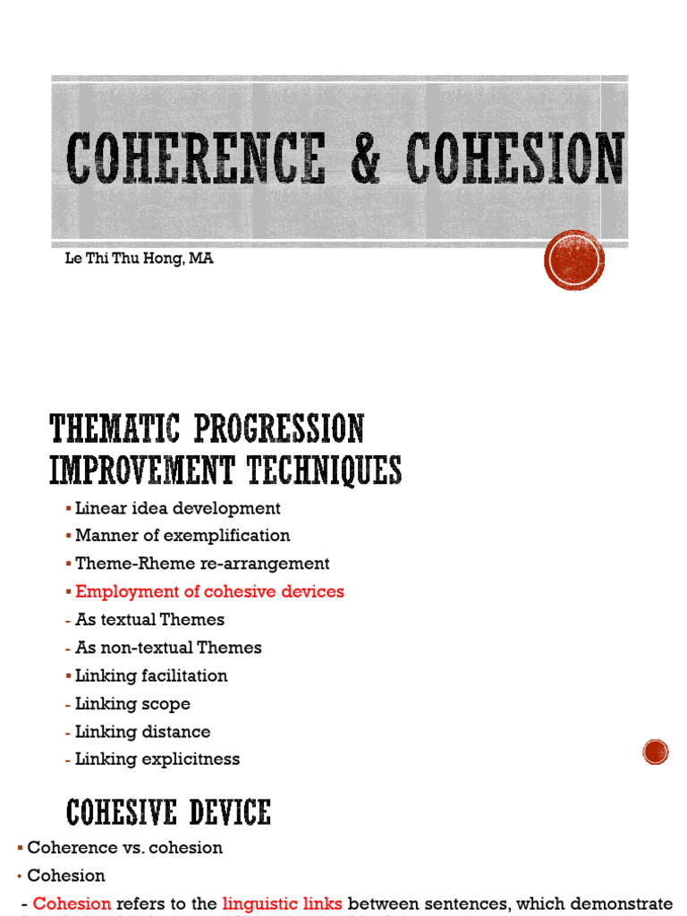 Coherence & Cohesion | PDF | Knowledge | English Language