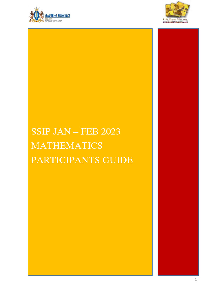 2023 ESSIP Term 1 Manual Mathematics PG | PDF | Function (Mathematics) | Educational Technology