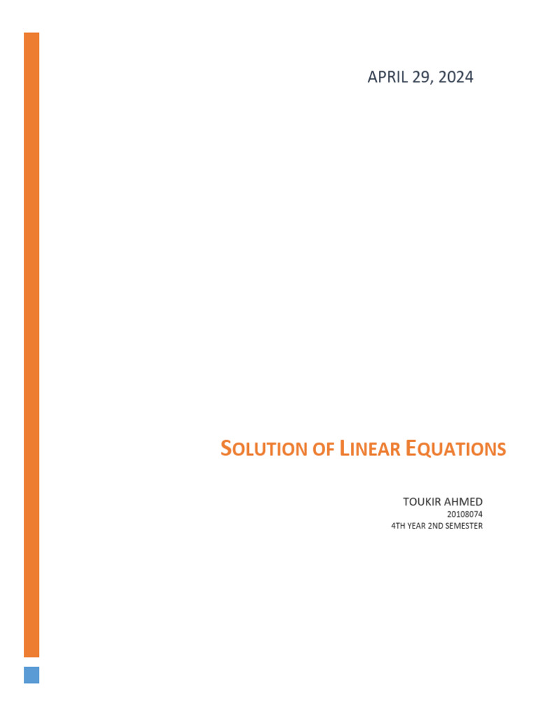 Numerical 05 Pdf Matrix Mathematics System Of Linear Equations